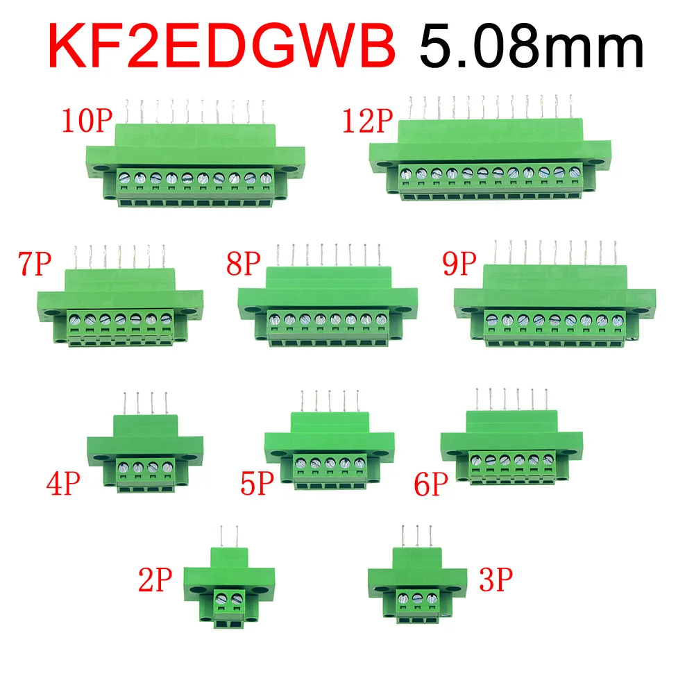 1Set-KF2EDGWB-Through-wall-Screw-Terminal-Block-Wire-Connector-5-08mm ...
