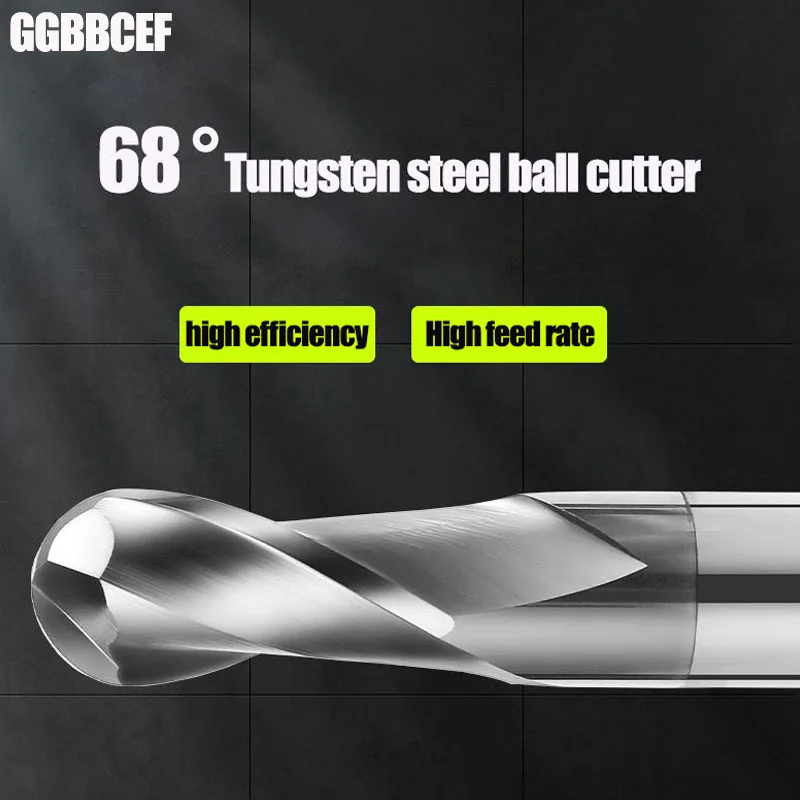 HRC68-High-Hardness-Ball-Nose-End-Mill-Tungsten-Carbide-Cutter-CNC ...
