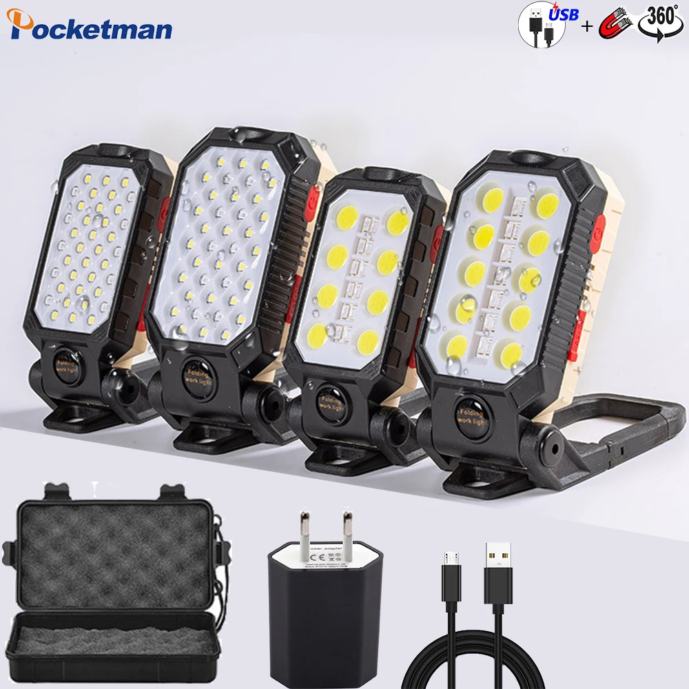 Portable-COB-LED-Work-Light-USB-Rechargeable-Flashlight-Camping-Light ...