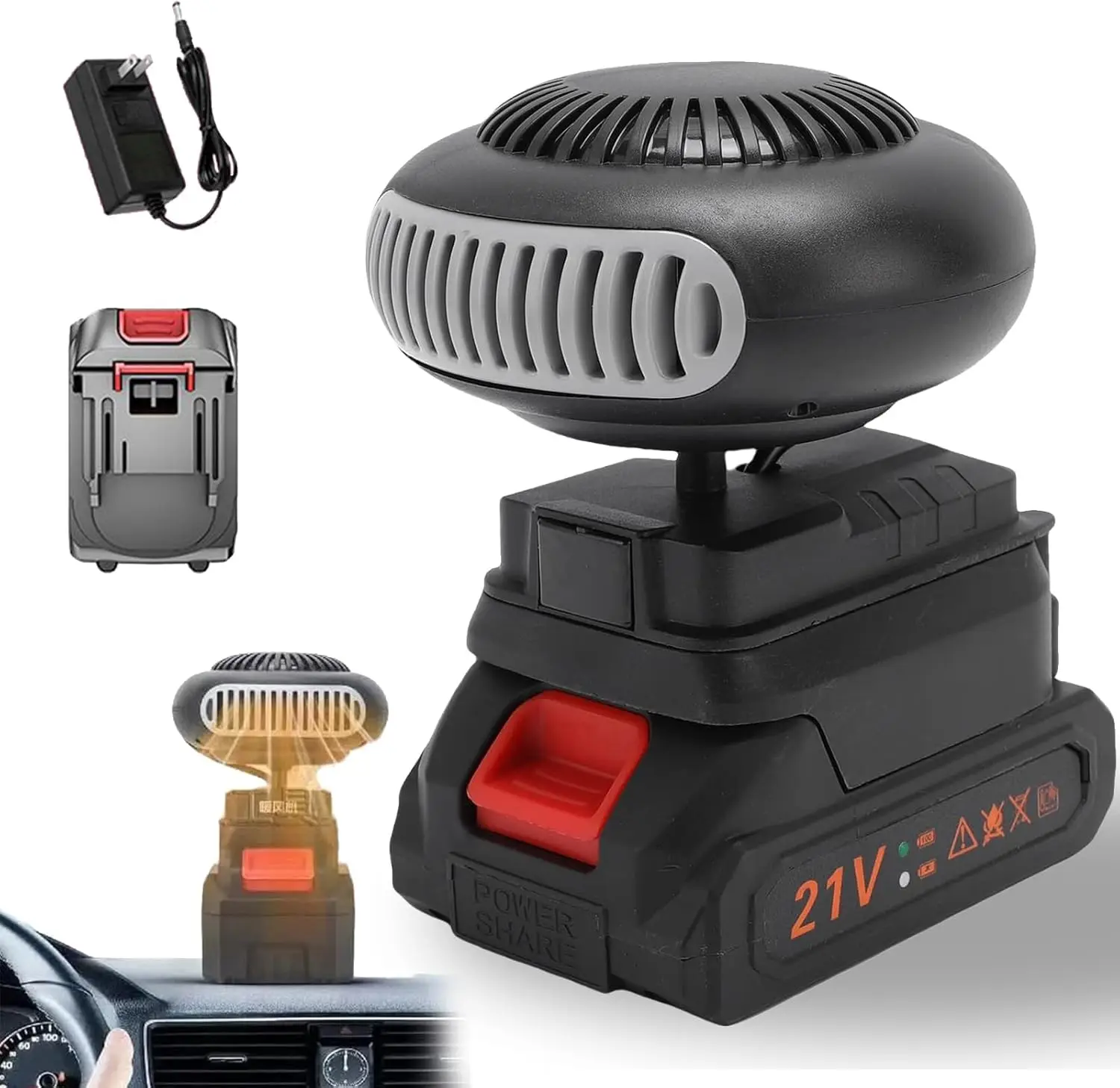 Mini Car Heater Fan ABS Portable Car Window Defogger Small Space Heater ...