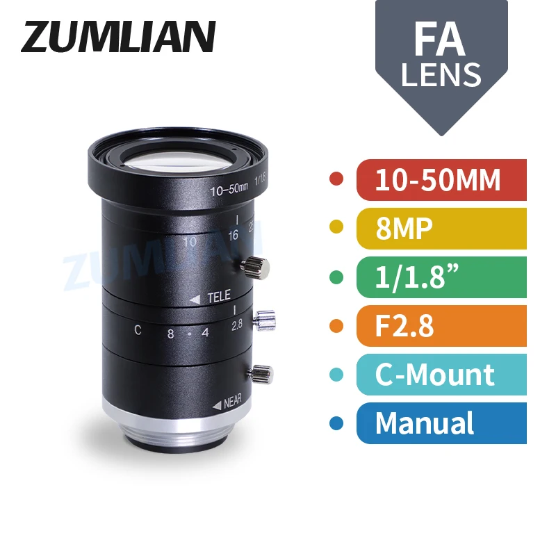 FA-Lens-8MP-C-mount-10-50mm-Lens-low-distortion-manual-Iris-Machine ...