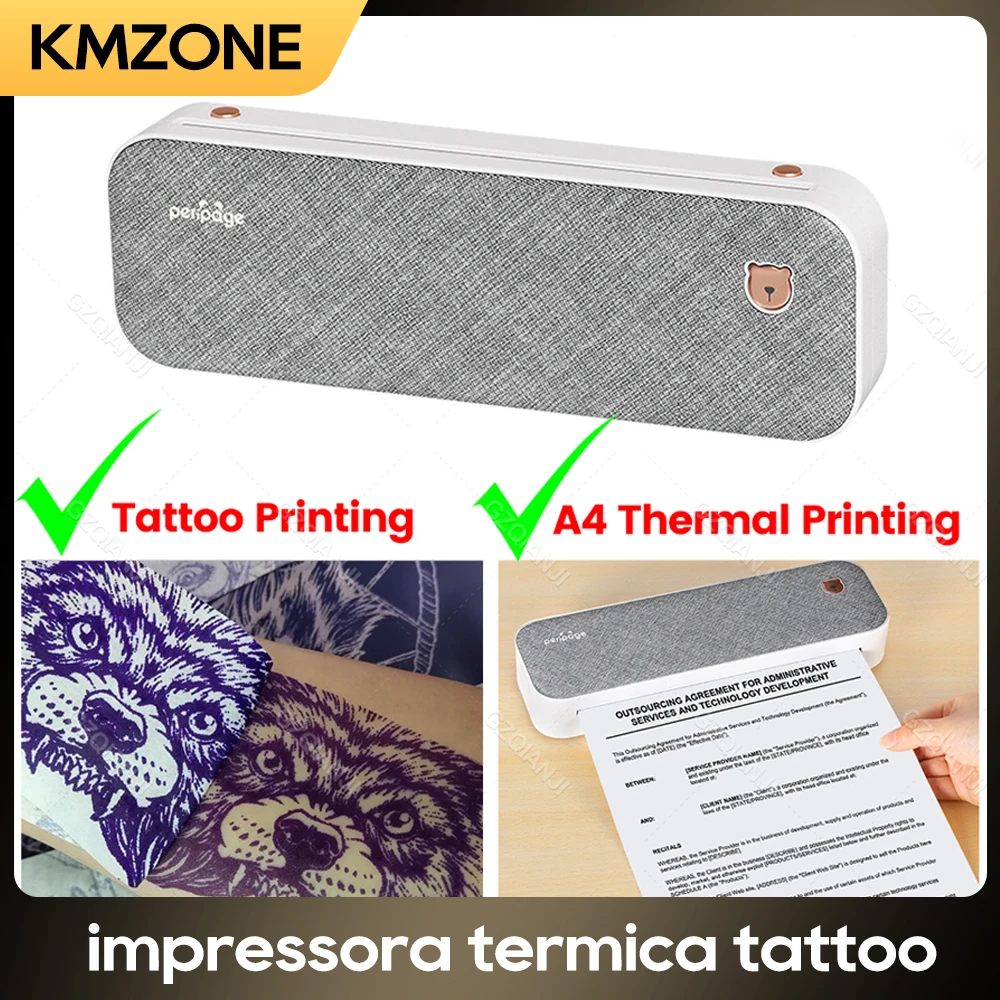 Peripage-A4-Tattoo-Printer-Mini-Inkless-A40-Paper-Portable-Thermal ...