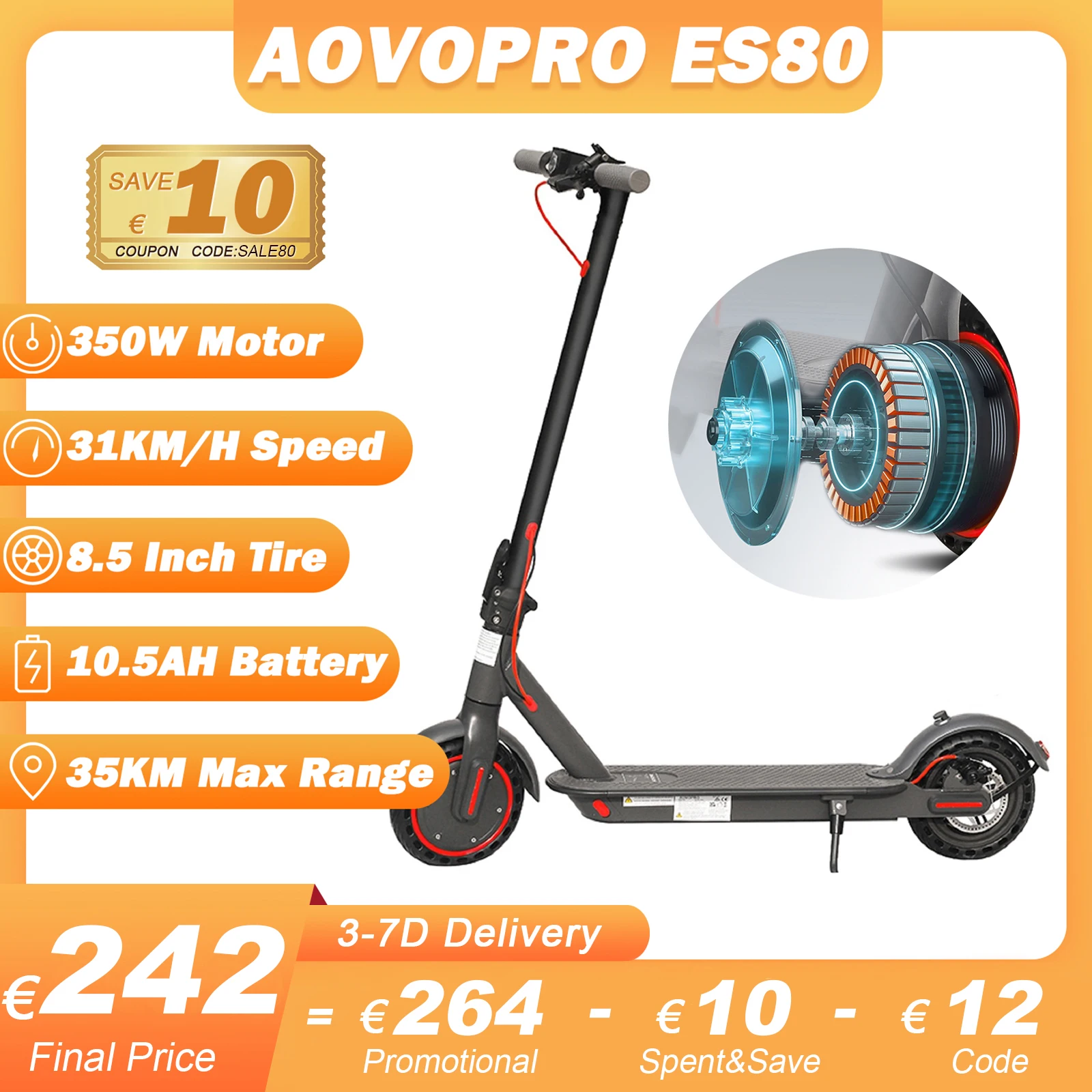 AOVOPRO-patinete-el-ctrico-ES80-para-adultos-Scooter-plegable-con-Motor ...