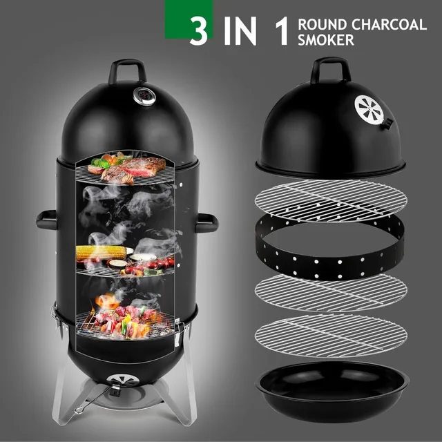 19 Inch Charcoal Vertical Bullet Smoker – EZ Cooking Solutions