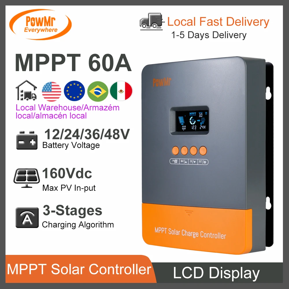 PowMr-controlador-de-carga-Solar-MPPT-regulador-de-Panel-Solar-con ...