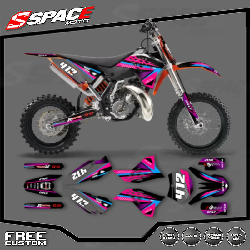 SPACE Custom Motorcycle Graphics Background Decal for KTM SX SX65 2009 ...