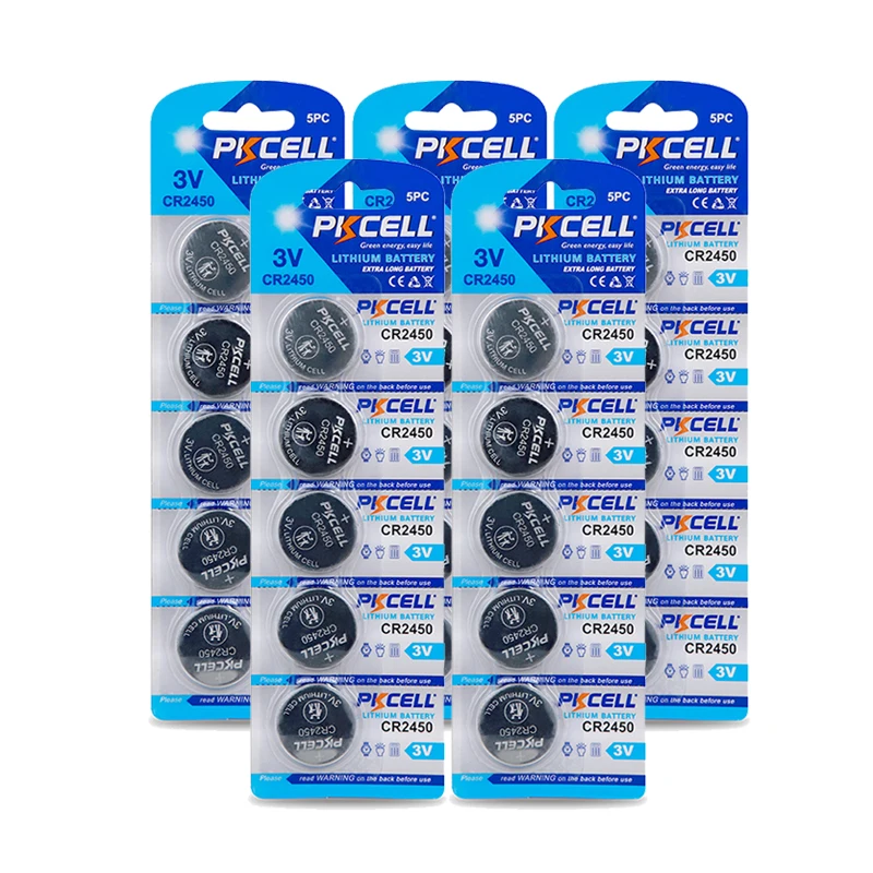 25PCS-5card-2450-battery-CR2450-DL2450-CR2450N-ECR2450-BR2450-BR2450-1W ...