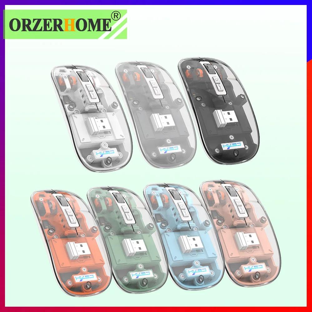 ORZERHOME-Rechargeable-Transparent-Wireless-Mouse-Three-mode-Gaming ...