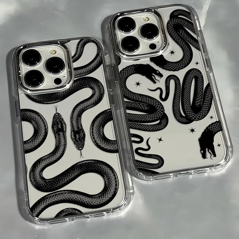 Cute Doodle Funny Snake Phone Case For iPhone 17 16e 16 15 14 13 12 11 ...