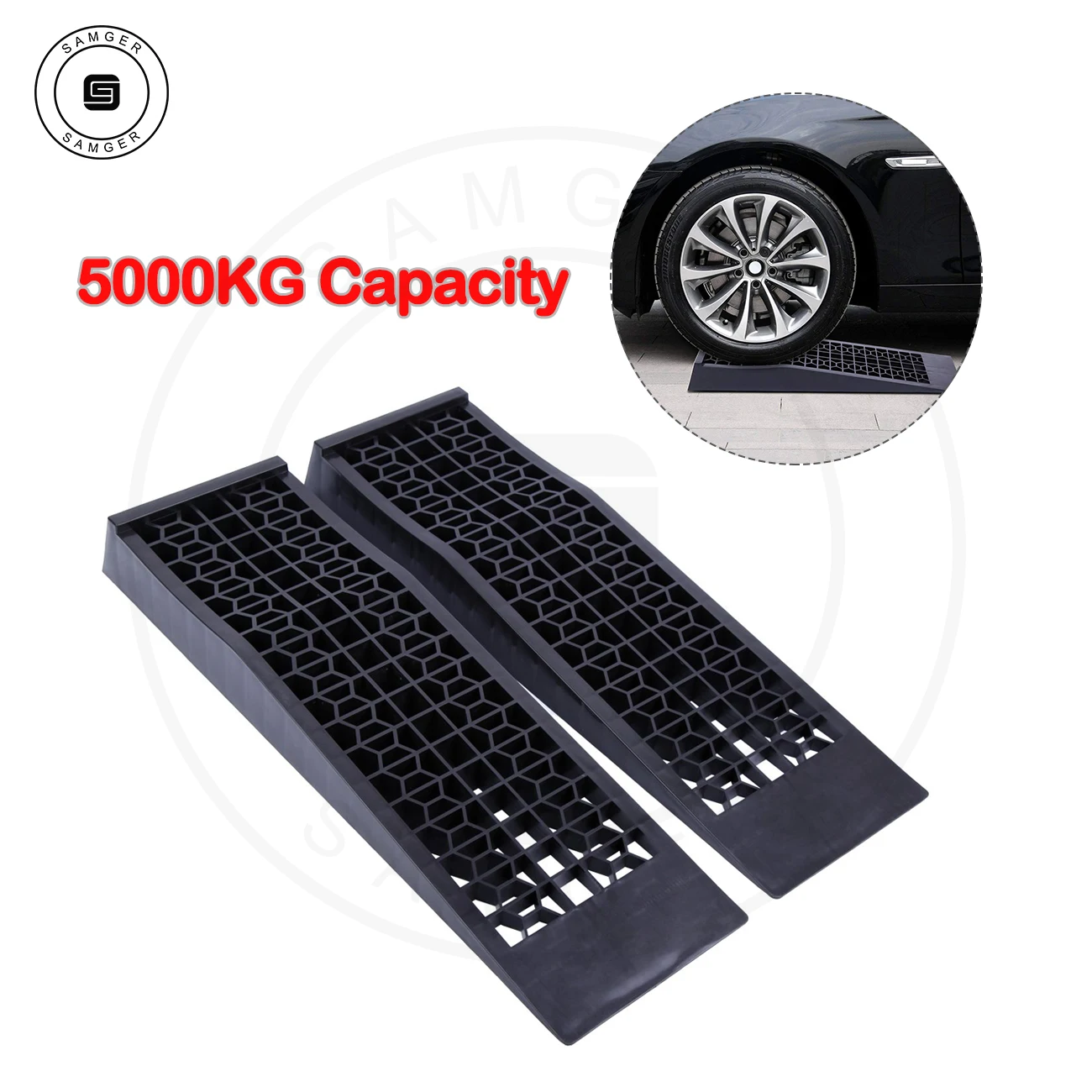 Samger 1pair 5000kg Capacity Heavy Duty Car Ramps 70cm Plastic Loading ...