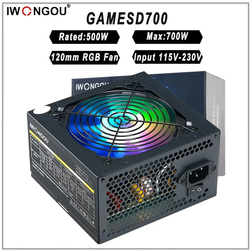 Generic Power Supply for PC 300W 400W 500W 600W Pc Font 110V/220V ...