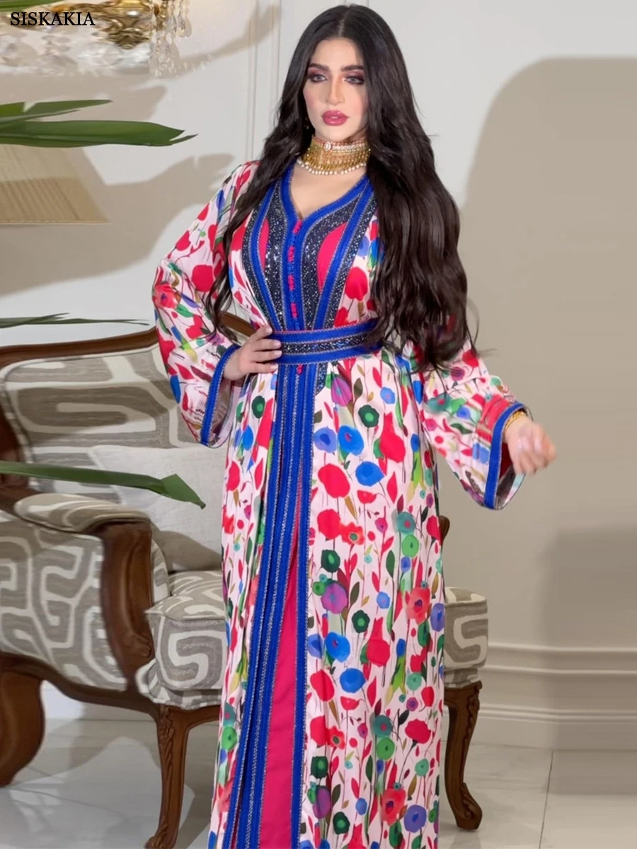 Siskakia-Two-Pieces-Abaya-Dress-Set-for-Women-Dubai-Muslim-Hot-Fix ...