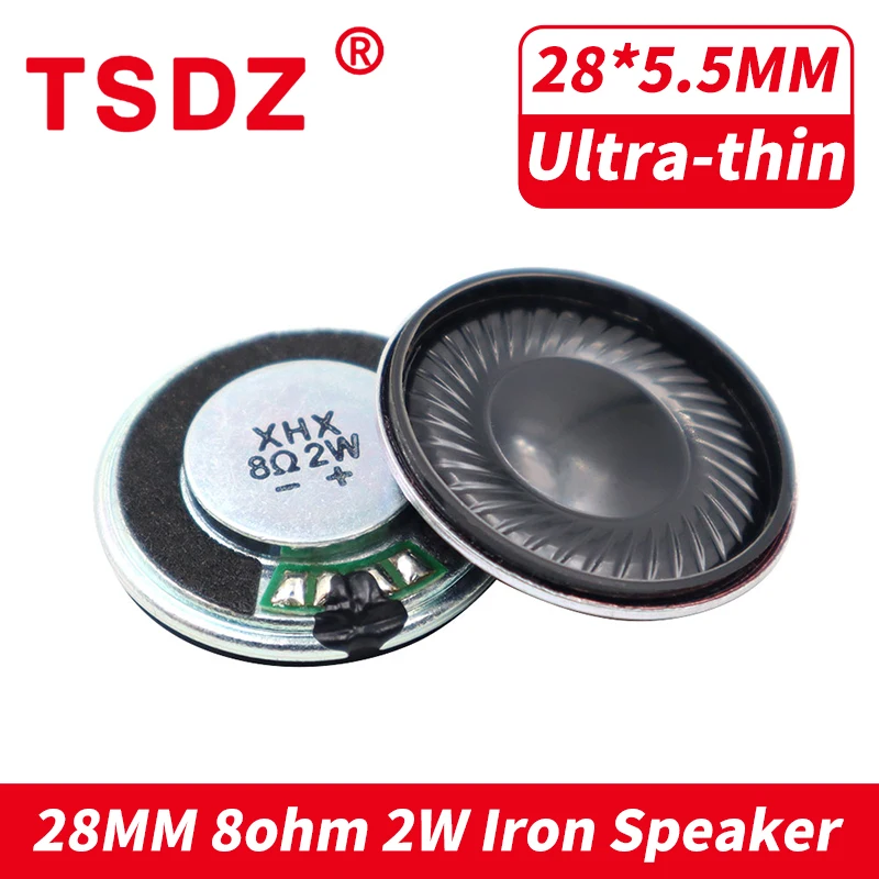 2Pcs/Lot 28MM 8Ohm 2W Iron Case Internal Magnet Speaker Ultra thin 28*5.5MM Diameter 28 MM 8 Ohm ...