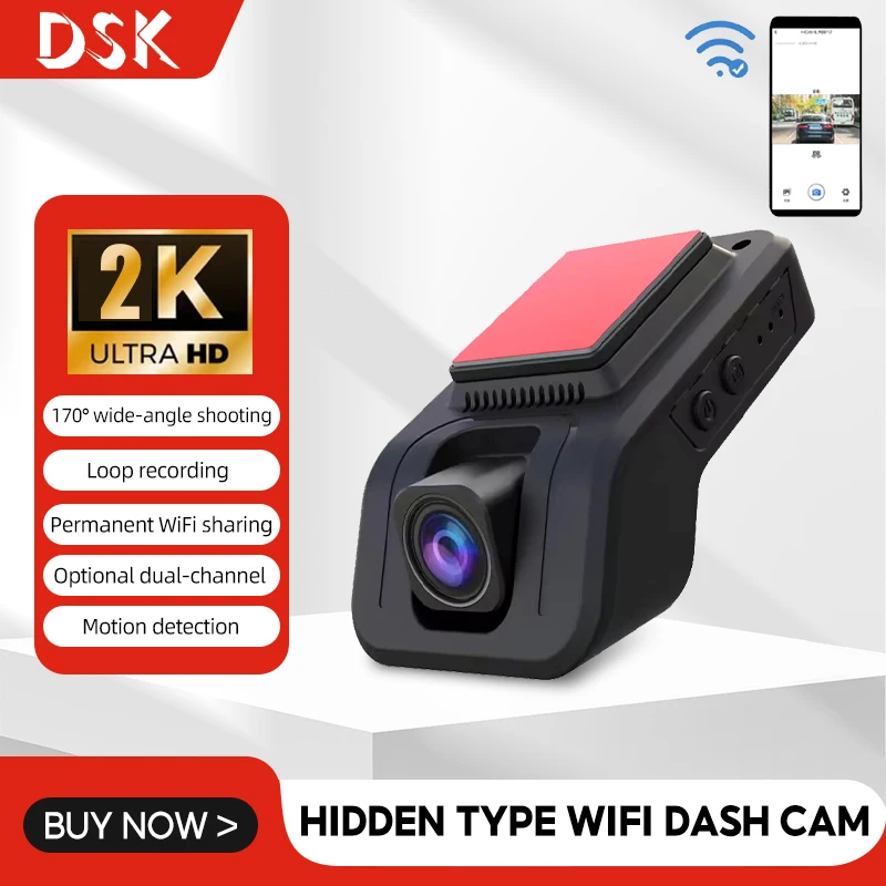 Universal Dashcam Car DVR Camera WIFI Recorder Dash Cam 2K HD Driving ...