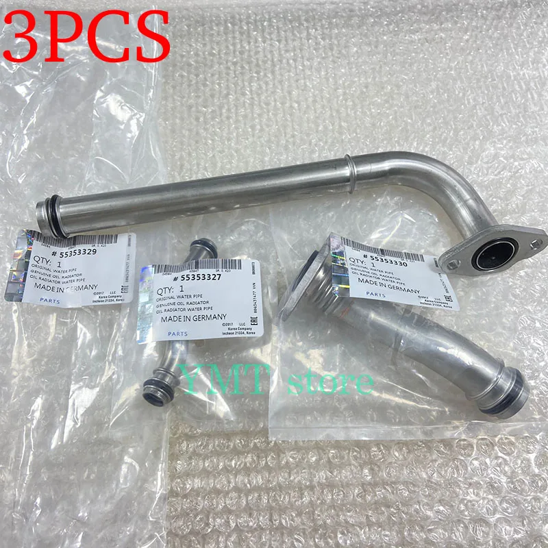 3PCS-Engine-Coolant-Water-Oil-Cooler-Pipe-OE-55353329-55353327-55353330 ...