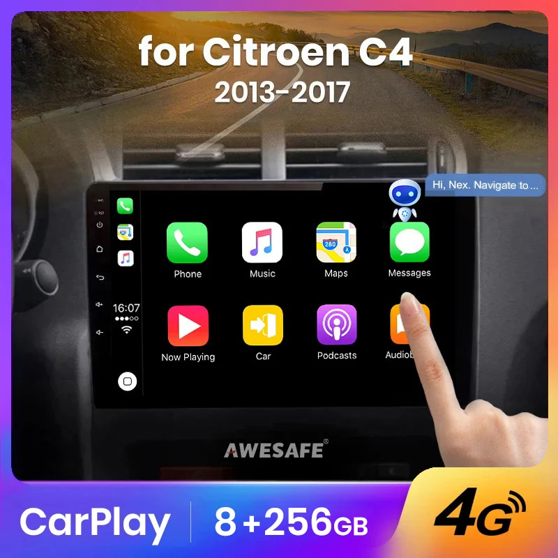 AWESAFE-PX9-para-Citroen-C4-2-B7-C4L-2013-2017-Coche-Carplay ...