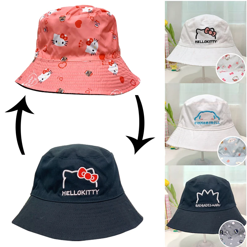 Sanrio-Two-Sided-Sun-Hat-Hello-Kitty-Melody-Kuromi-Summer-Cute-Sun ...