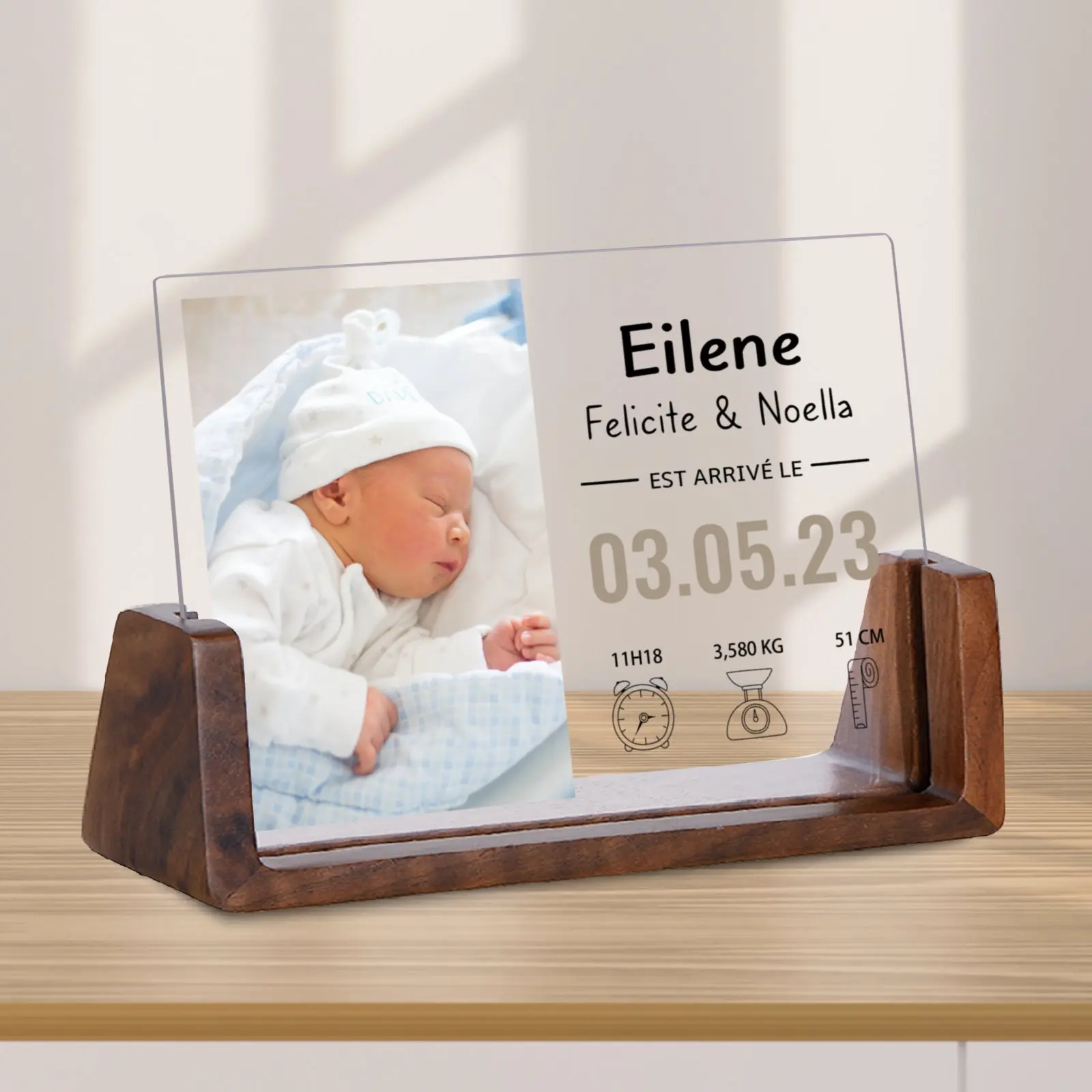 Personalized-Birth-Announcement-Photo-Frame-with-Stats-Nursery-Decor ...