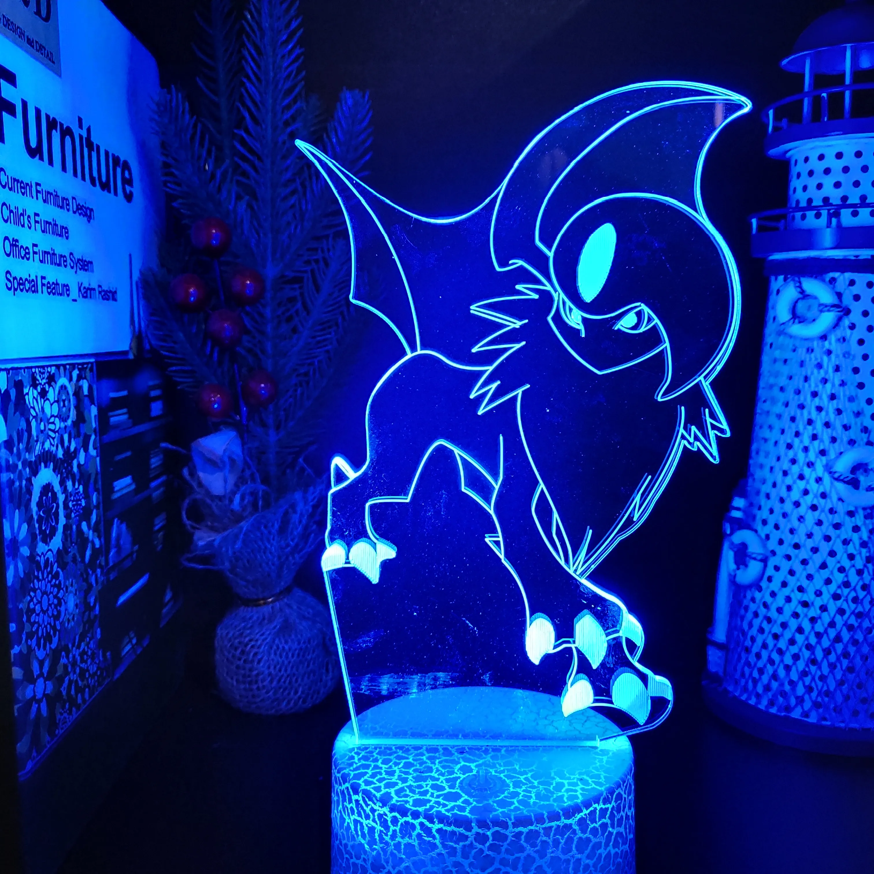 Pokemon Pikachu NightLight Gengar Eevee Anime Figure Colorful LED ...