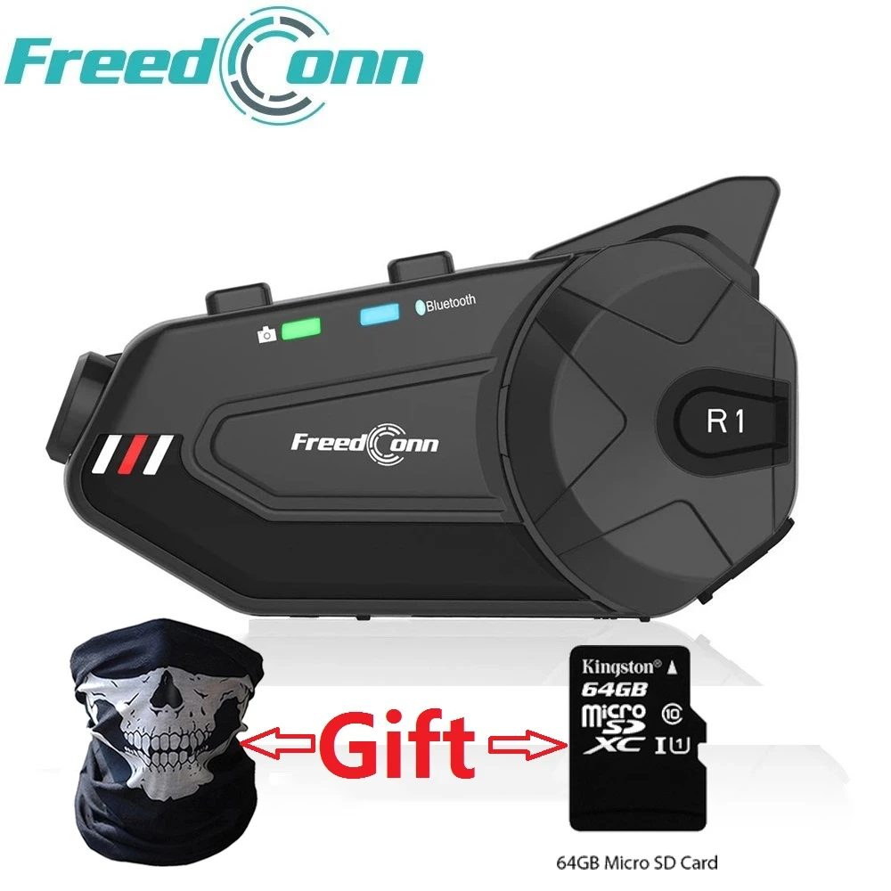 Freedconn R1 Plus Motorcycle Bluetooth Helmet Intercom 1500m Interphone ...