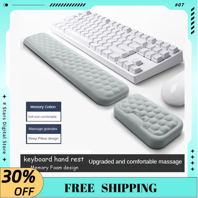 Keyboard-Hand-Rest-Memory-Foam-with-Massage-Lines-Mouse-Pad-Comfortable ...