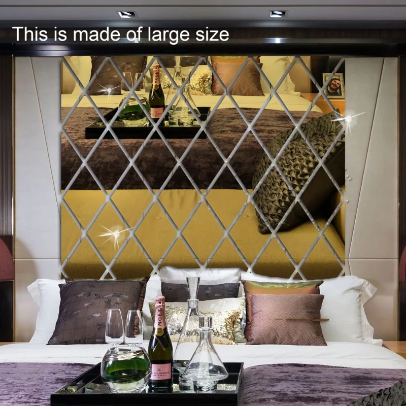 Diamond-Splicing-Background-Wall-Mirror-Wall-Paste-Acrylic-Mirror ...