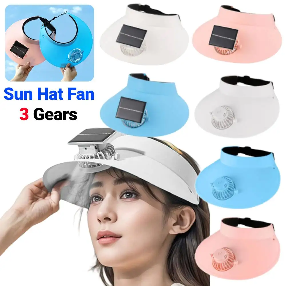 Sun Visor Hat with Fan Solar & USB Charging Sun Protection Hat ...