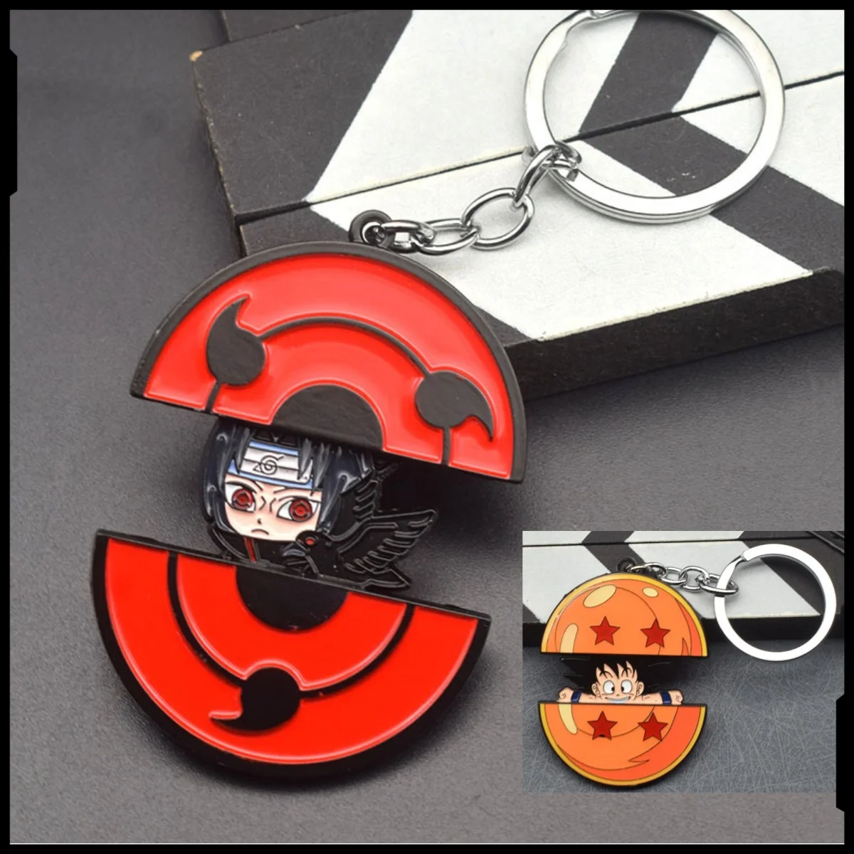 Naruto Uchiha Sasuke Itachi keychain kaleidoscope retractable attack on ...