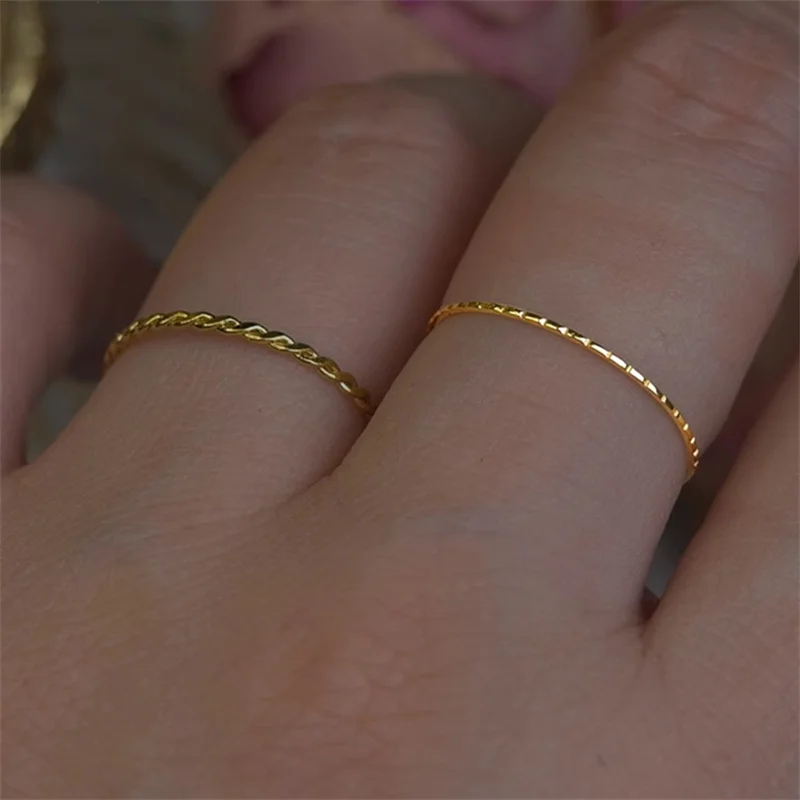 Minimal-Simple-Tiny-Rings-For-Women-1mm-Full-Round-Minimalist-Thin ...