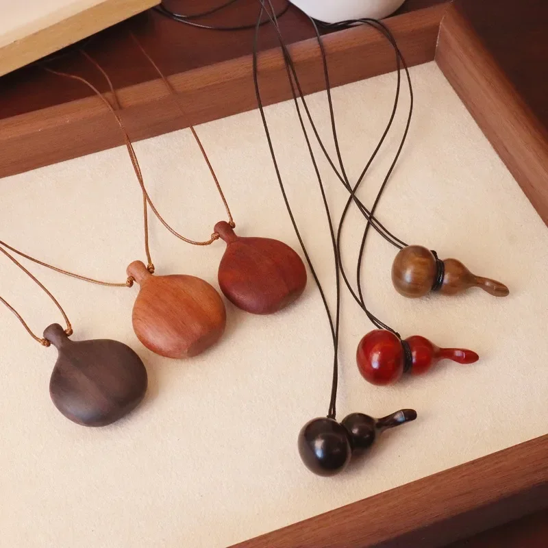 Minar Personality Wood Flagon Gourd Long Pendant Necklaces Adjustable ...