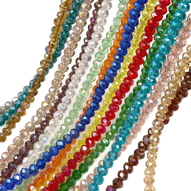 Premium Faceted Glass Beads for Crafts 2 3 4 6 8mm Flat Crystal Beads ...