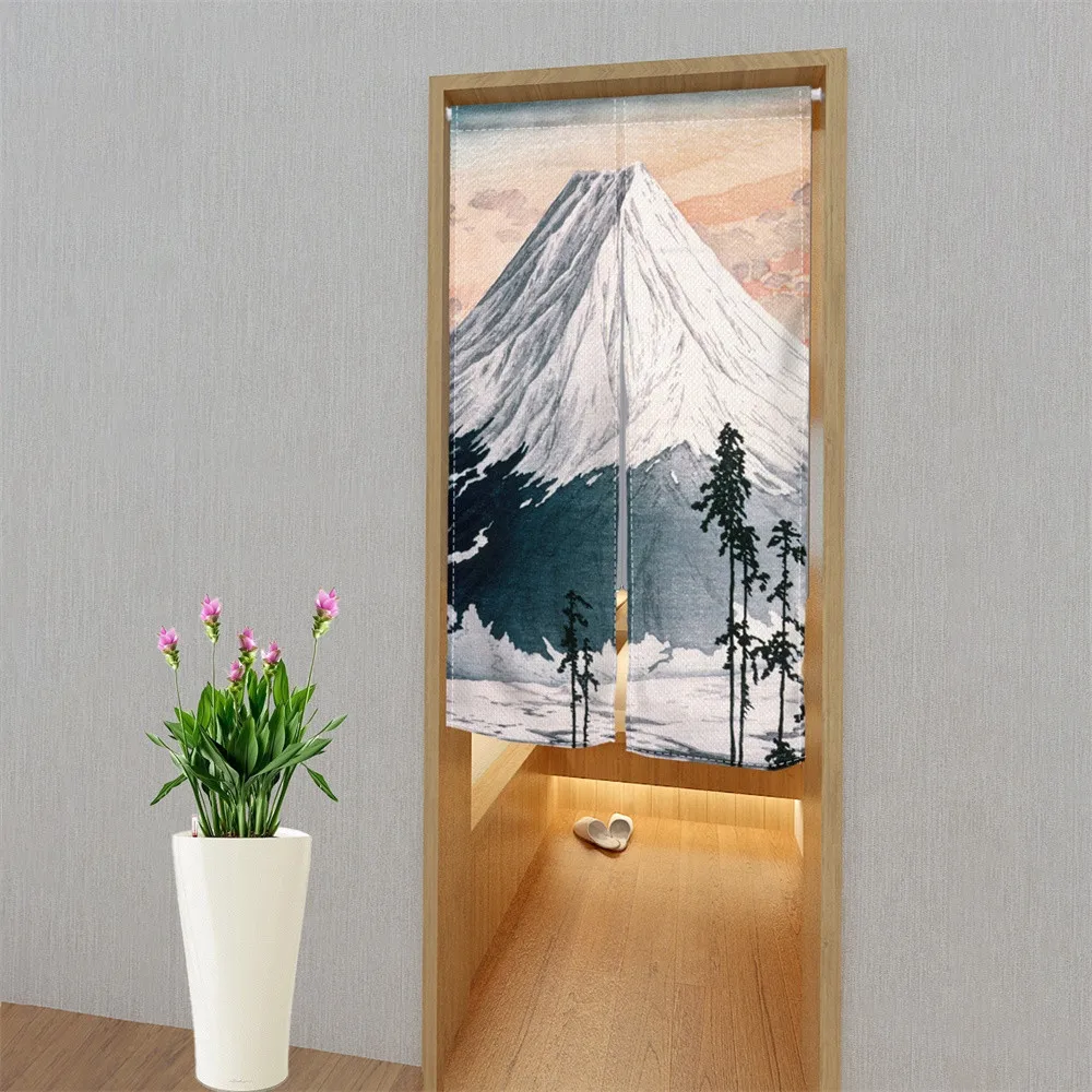 Japanese-Half-Curtain-Door-Curtain-Mount-Fuji-Cherry-Blossoms-Doorway ...