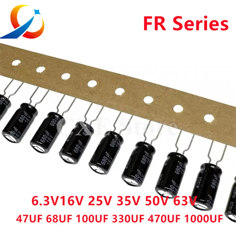 10pcs FR Series 10V 16V 25V 35V 50V 63V 22UF 47UF 68UF 100UF 220UF ...