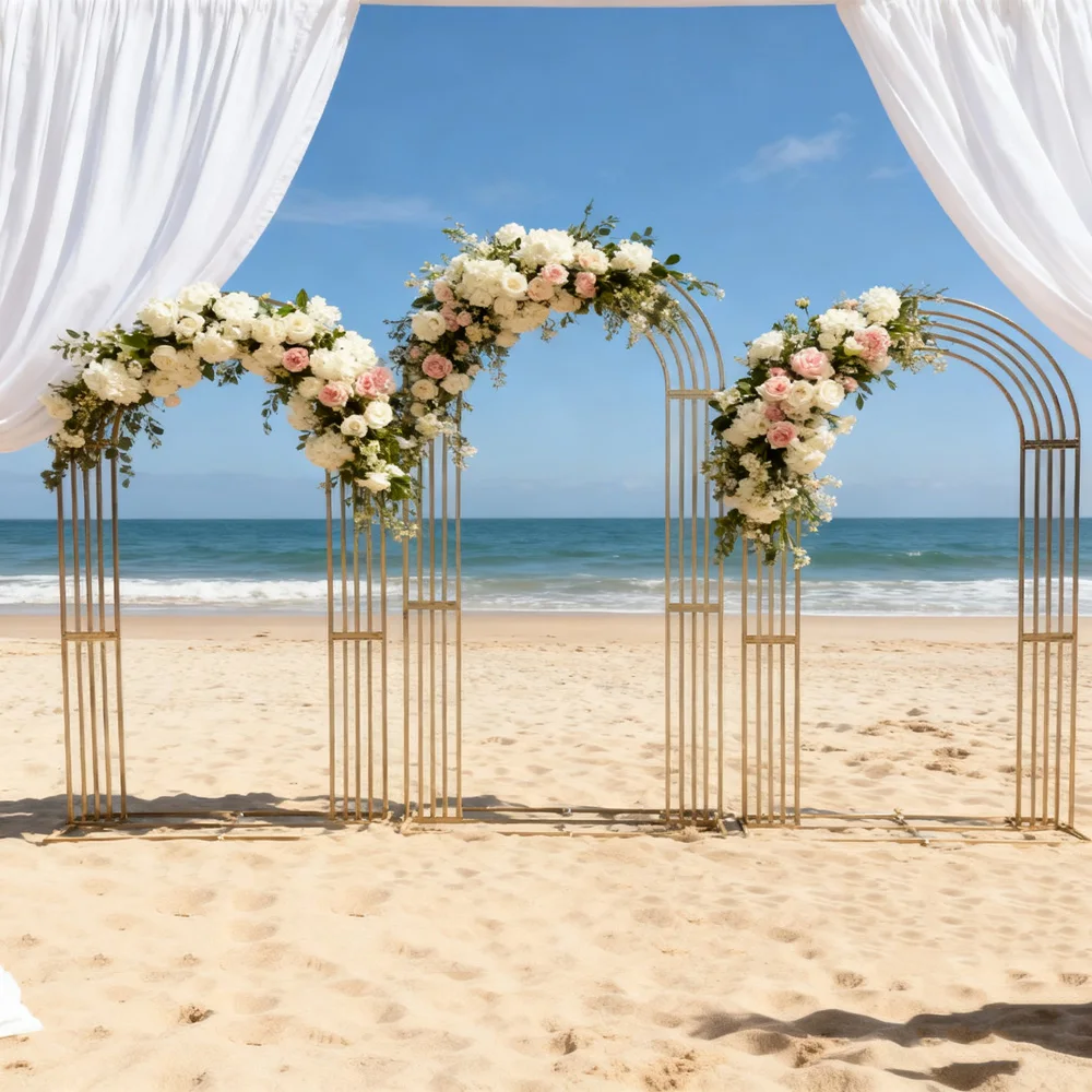 Golden Background Arch Arco Estructura Wedding Decoration Metal Arch ...