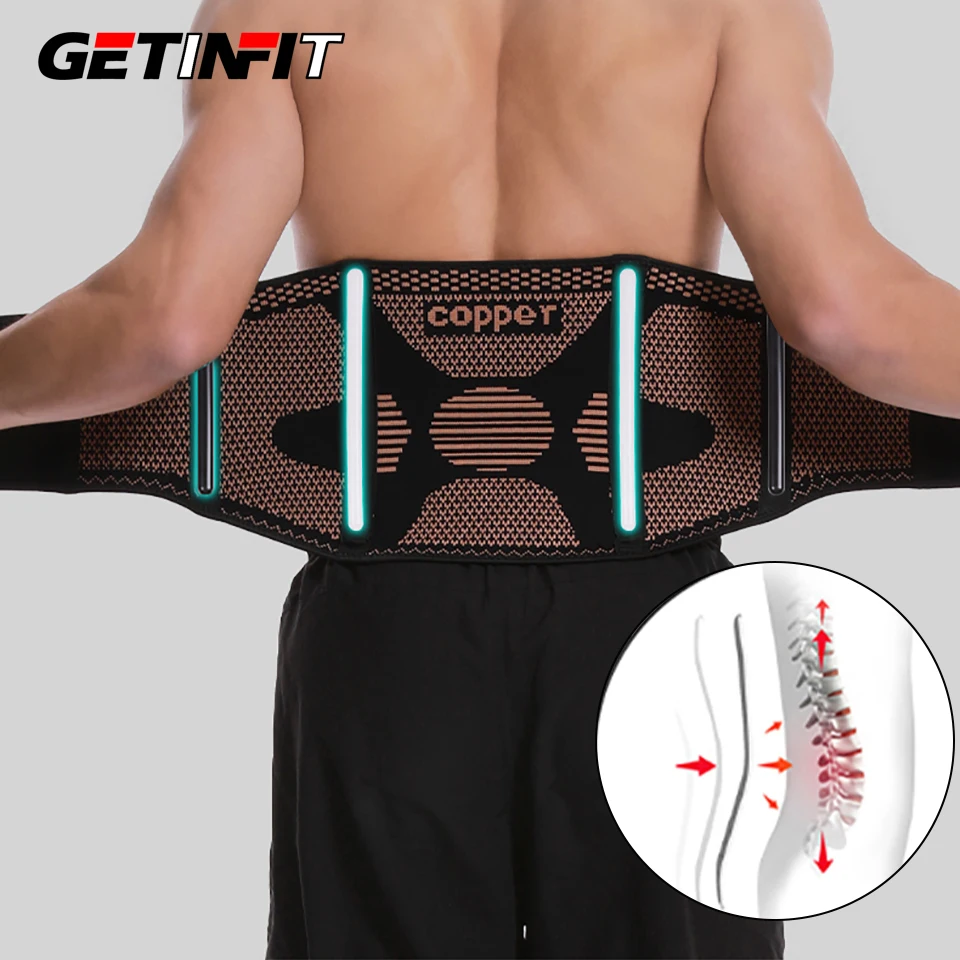 Relief-Lumbar-Waist-Support-Adjustable-Copper-Waist-Brace-Compression ...