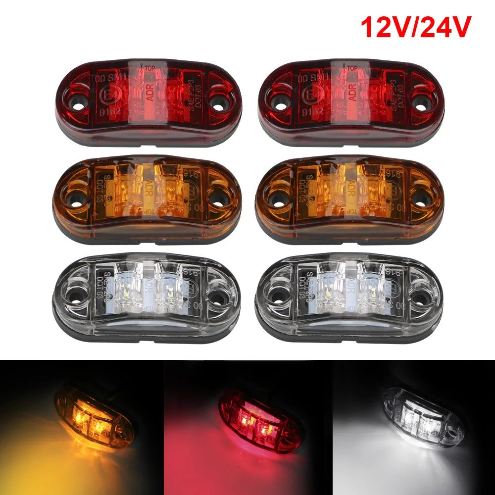 For Trailer Truck Caravan Side Clearance Marker Lamp Warning Lights LED ...