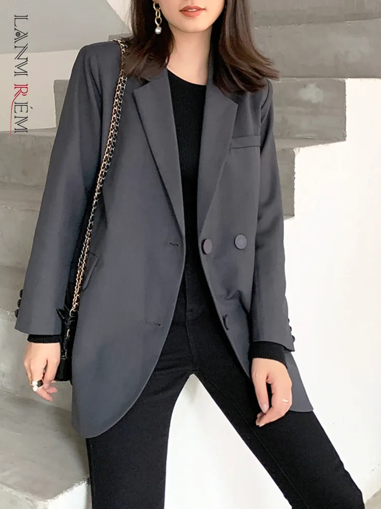 LANMREM-Designer-Fashion-Tide-Women-Blazers-Coat-Single-Breasted-Solid-Color-Versatile-Trend ...