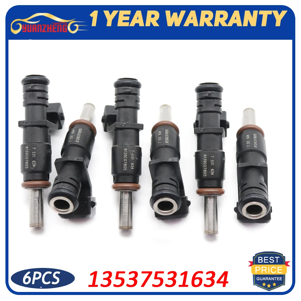 Set-of-6pcs-High-Quality-Fuel-Injector-13537531634-7531634-For-BMW-328i ...