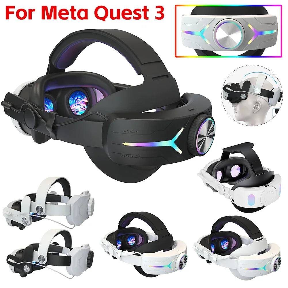 Head-Strap-para-Meta-Quest-3-VR-Headwear-fone-de-carga-baterias ...