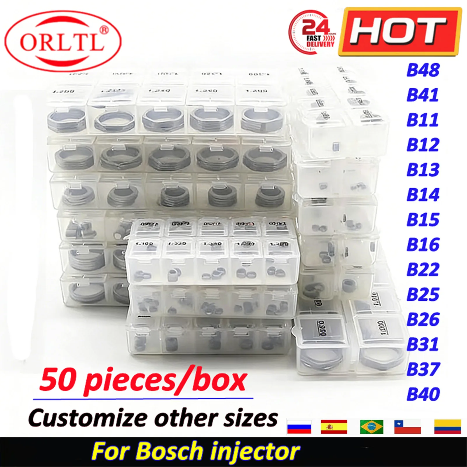 Joint de rondelle d'injecteur Bosch, cale de réglage diesel, B11, B12 ...