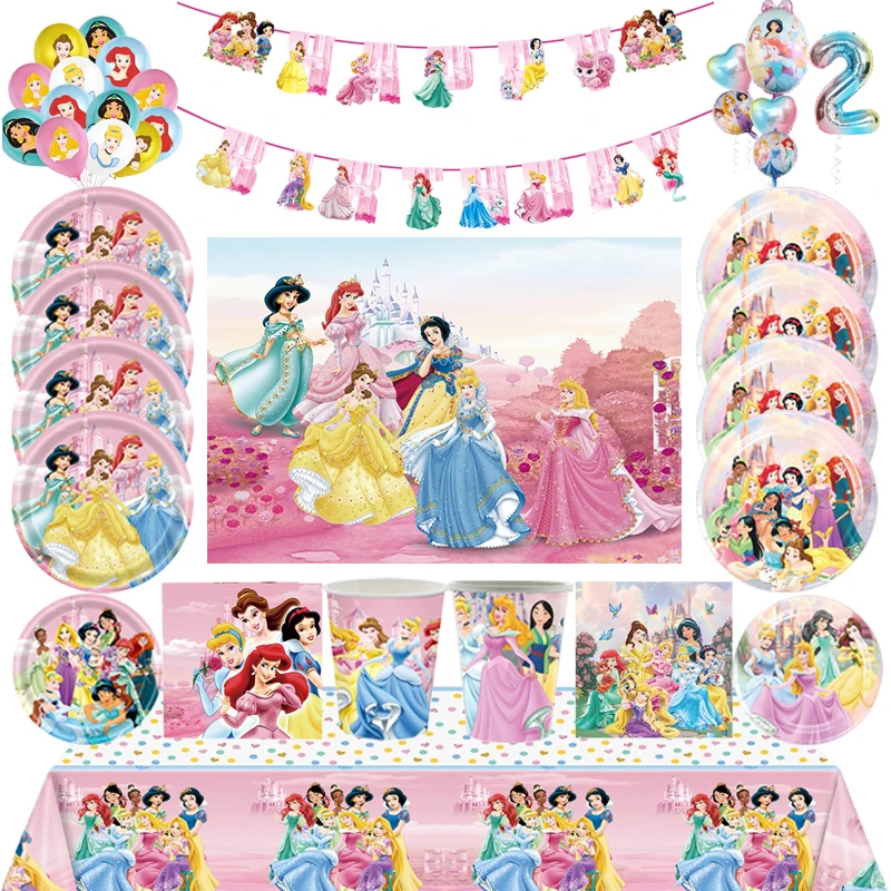 Disney-Princess-Happy-Girl-Kid-Birthday-Theme-Party-Decoration-Set ...