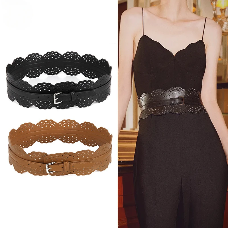 Women-Belt-Skeleton-Leather-Belt-Female-Decorative-with-Skirt-Versatile ...