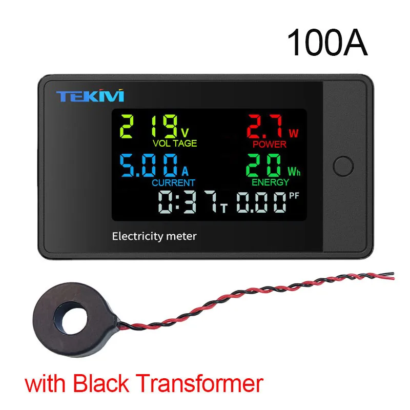 AC 100-265V 6 in 1 Voltmeter Ammeter Power Energy Meter LED Digital AC ...