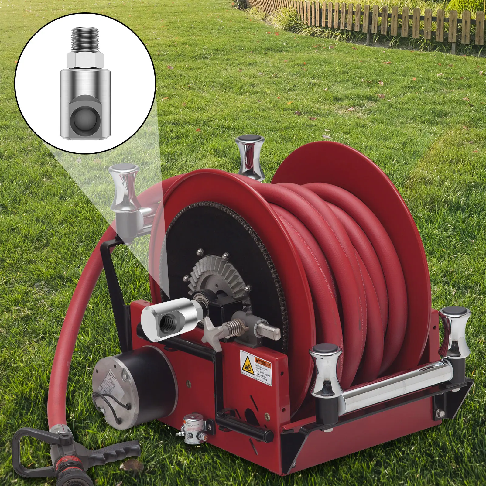 Carrete-de-manguera-de-jard-n-5000PSI-accesorio-giratorio-acero ...