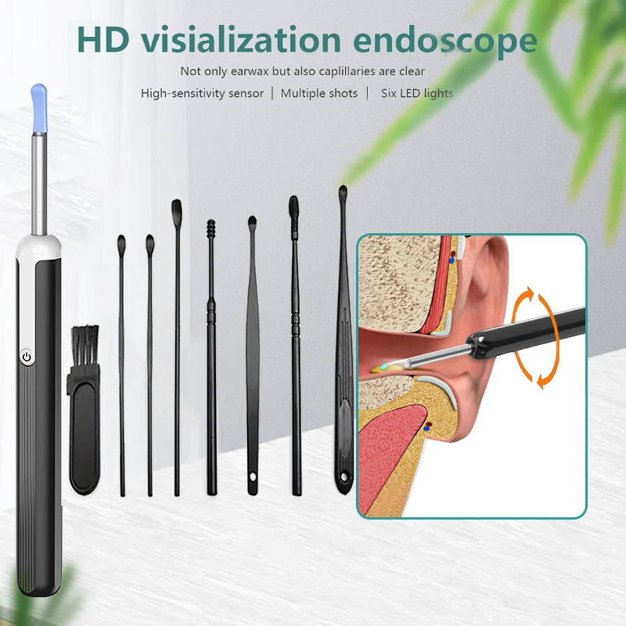 Earwax-Removal-Wifi-Ear-Cleaner-Otoscope-Visible-Earpick-Wireless-Safe ...