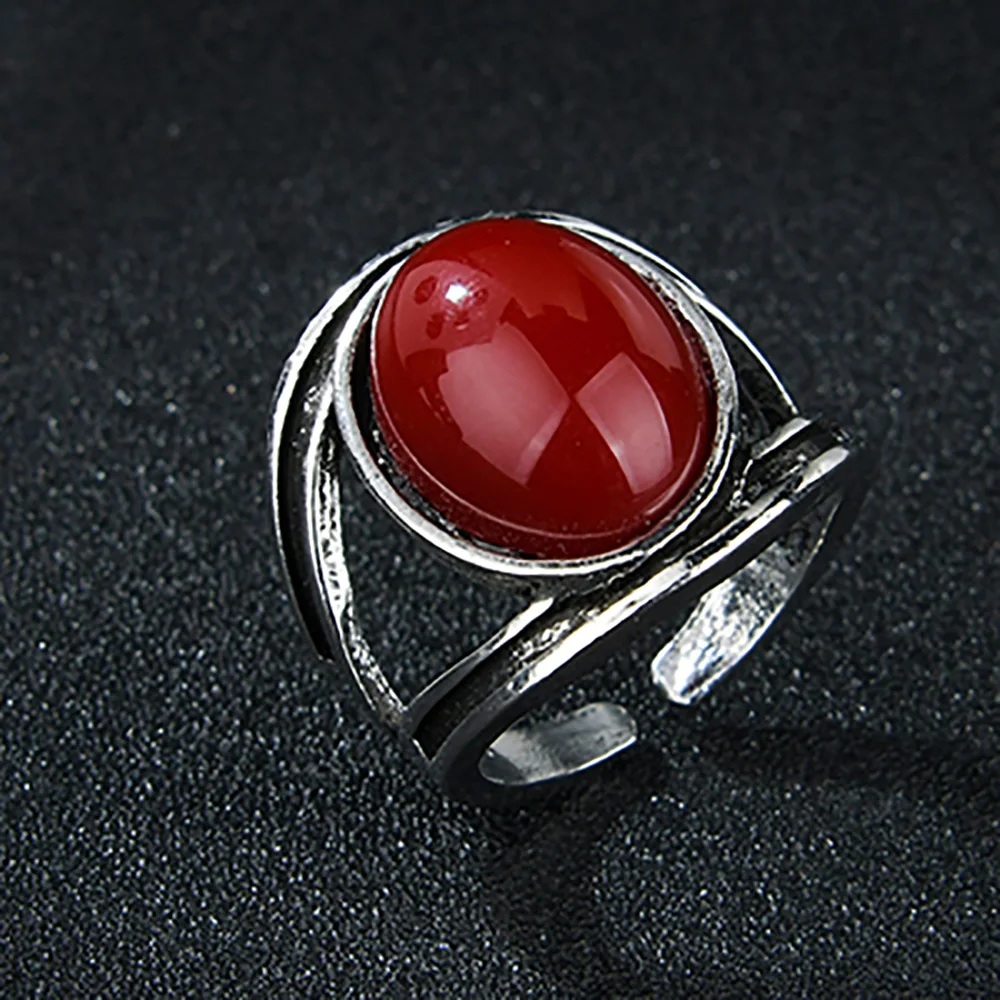 Fashion-Big-Red-Stone-Vintage-Rings-For-Women-Ladies-Birthday-Party ...