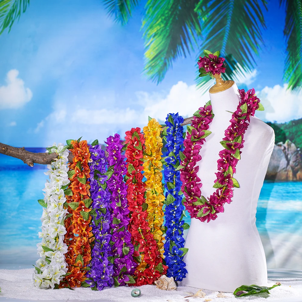 Class-of-2024-Hawaiian-Bougainvillea-Lei-Silk-Fabric-Artificial-Flower ...