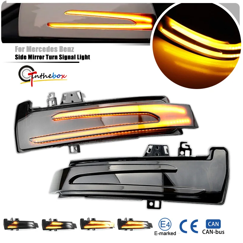 2pcs Dynamic Turn Signal LED Light Side Mirror Indicator For Mercedes ...