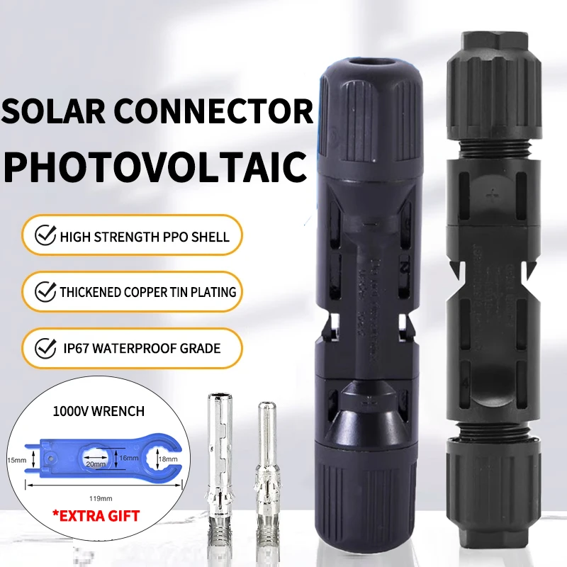 20-100-200Pcs-Solar-Connector-1000V-1500V-DC-30A-50A-PV-Plug ...