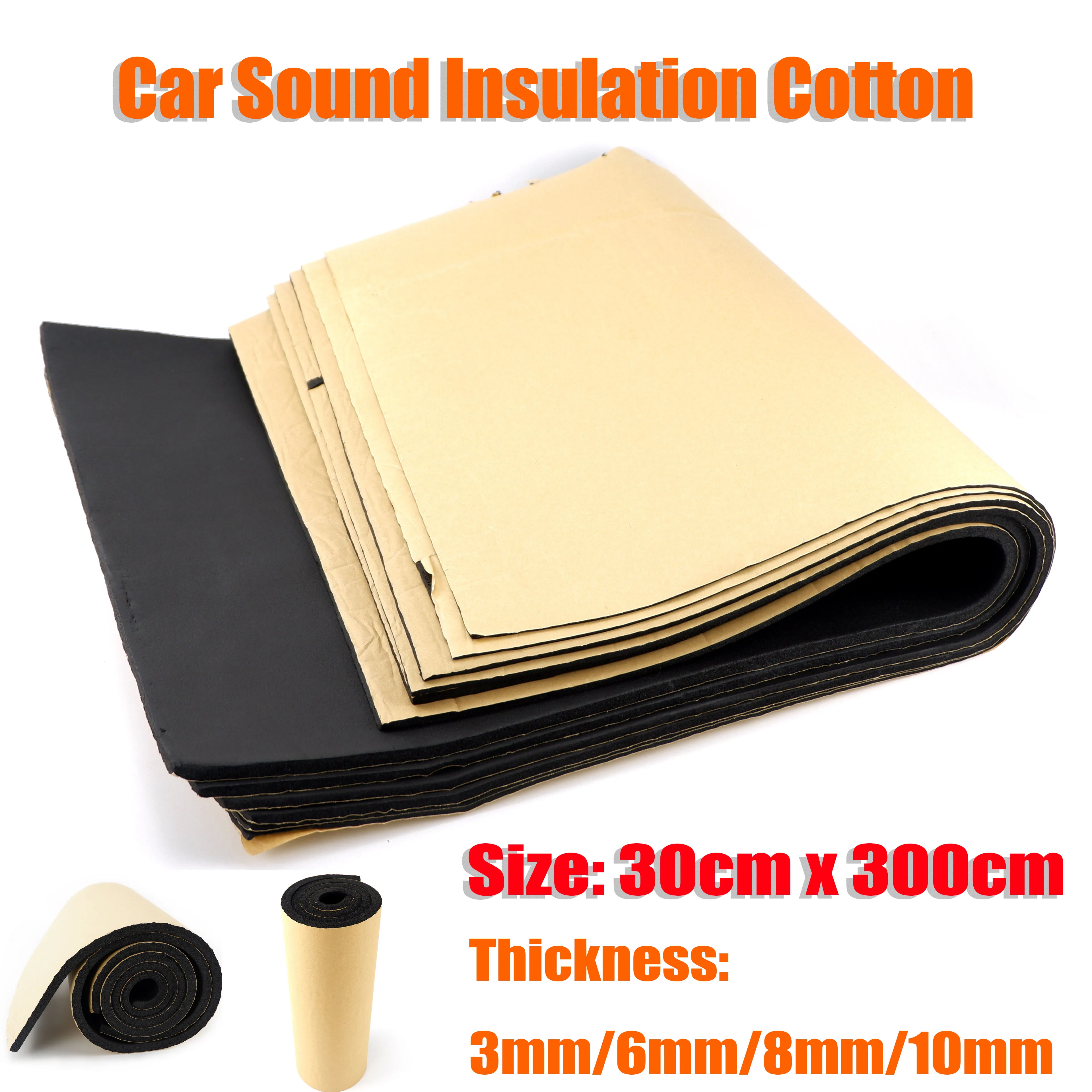 1-Roll-30x300cm-3mm-6mm-8mm-10mm-Car-Sound-Proofing-Deadening-Truck-VAN ...